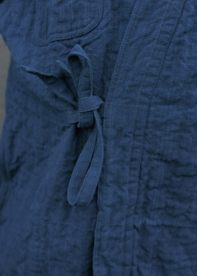 Quilted Akash Coat - Handwoven Cotton - Indigo– MAIWA