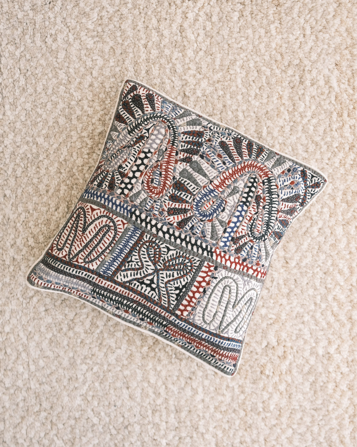 Kachchh Embroidery - 12" Cushion Cover - Dhebaria Rabari - Plum Tree– MAIWA