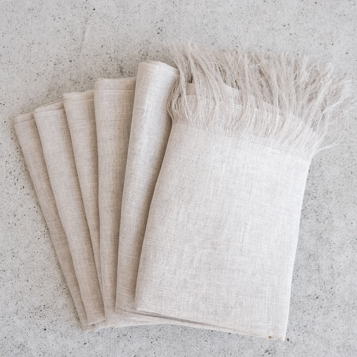 Shawls - Linen Handwoven with Long Fringe - Natural (6 pack)– MAIWA