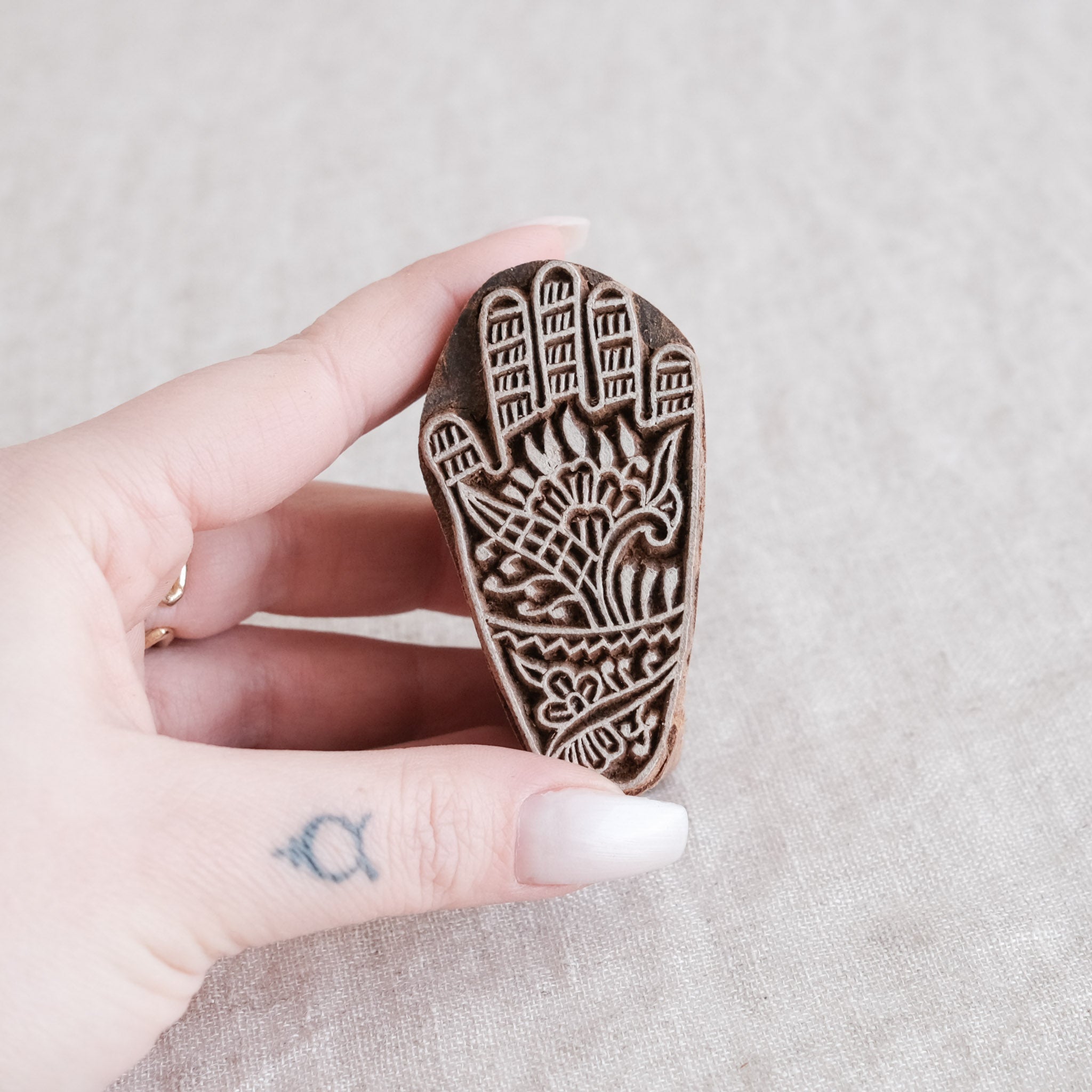 Wood Block - Floral Mehndi Hand– MAIWA