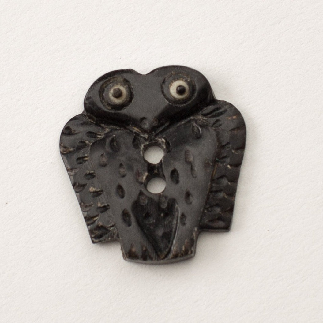 Handcarved Horn Button - Night Owl– MAIWA