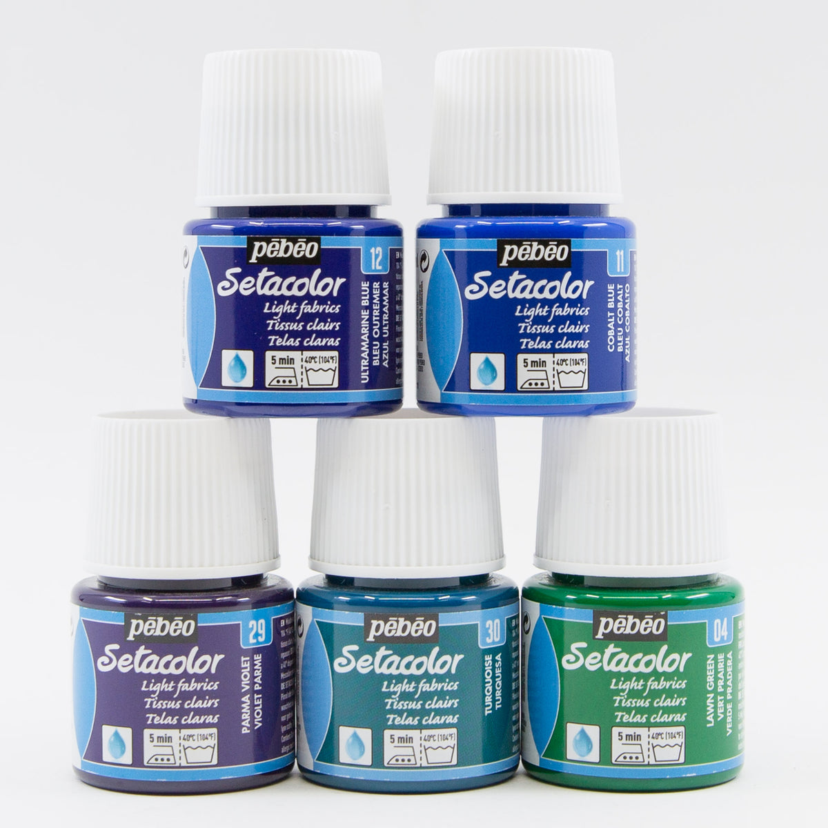 Set of 5 - 45ml Pebeo Setacolor Transparent - Cool Palette– MAIWA